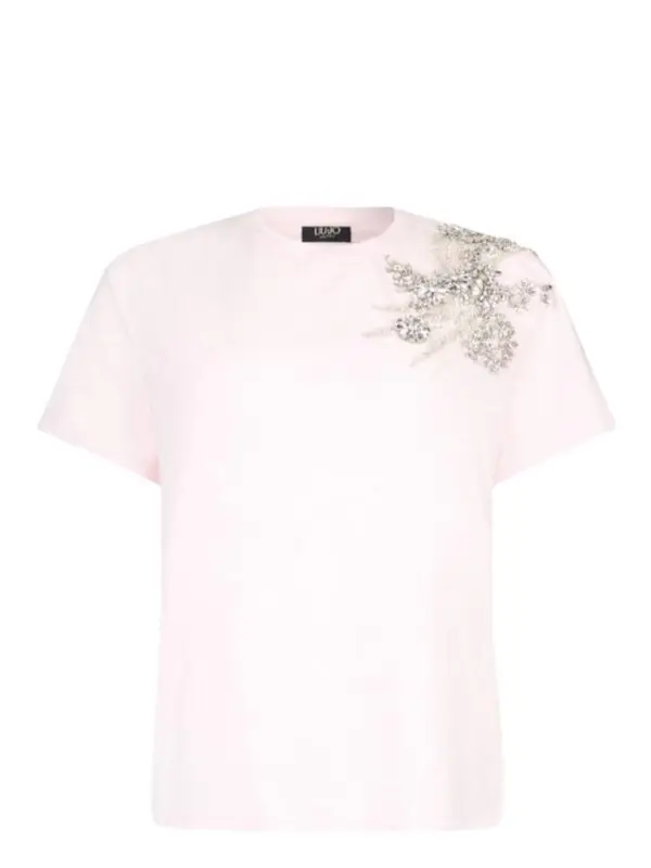 Liu Jo Embellished Crewneck T-shirt - Pink