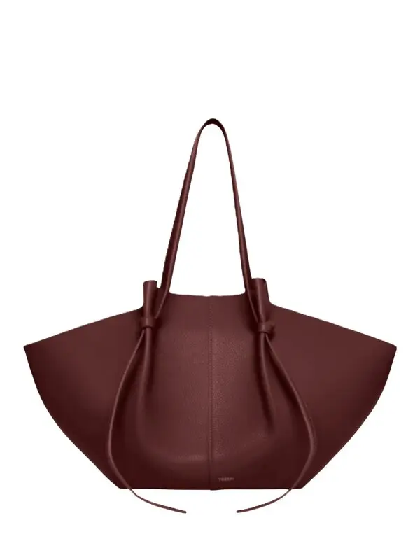 Yuzefi Textured Leather Top Handle Shoulder Bag - Red