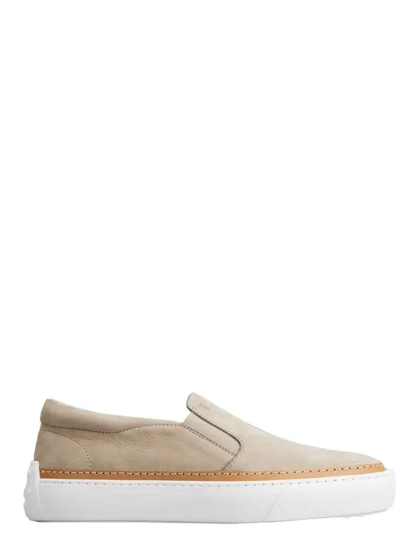 TOD'S Slip-on Sneakers With Elastic Inlay And Embossed Logo - Gray