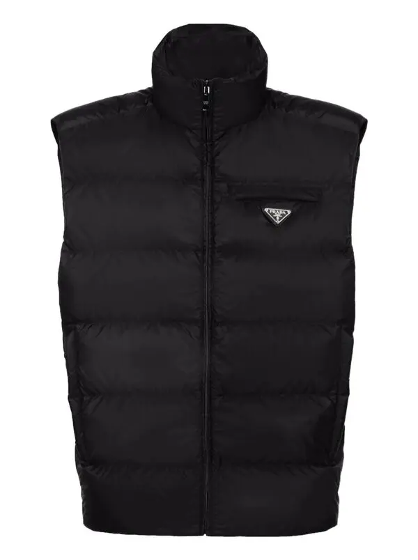 Prada Quilted Zip Pocket Gilet - Black