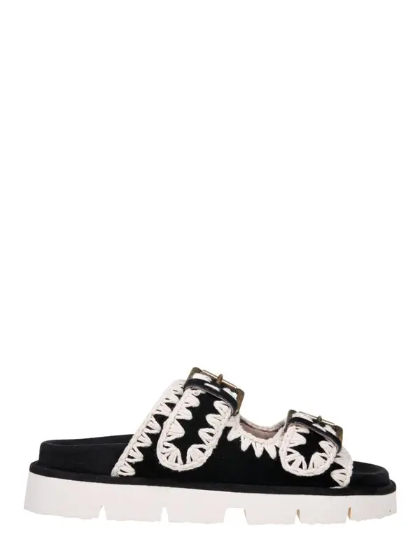 Mou Buckle Fastened Open-toe Sandals - Black