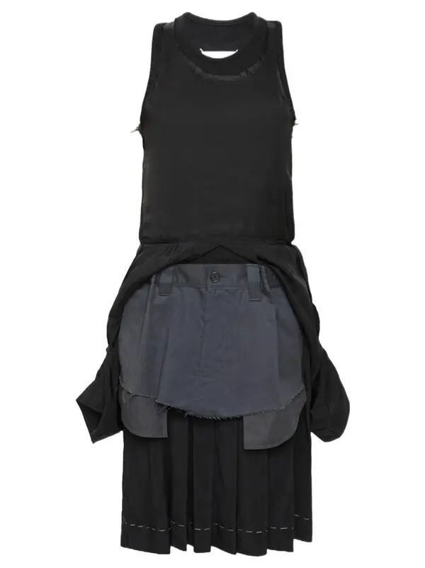 MAISON MARGIELA Asymmetrical Layered Knee-length Dress - Black