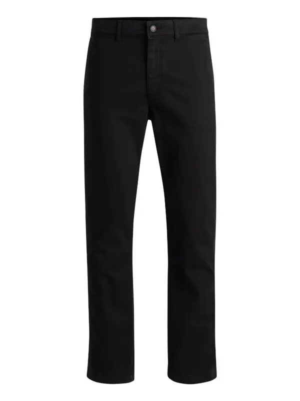 Hugo Boss Button-fly Trousers With Multiple Pockets - Black