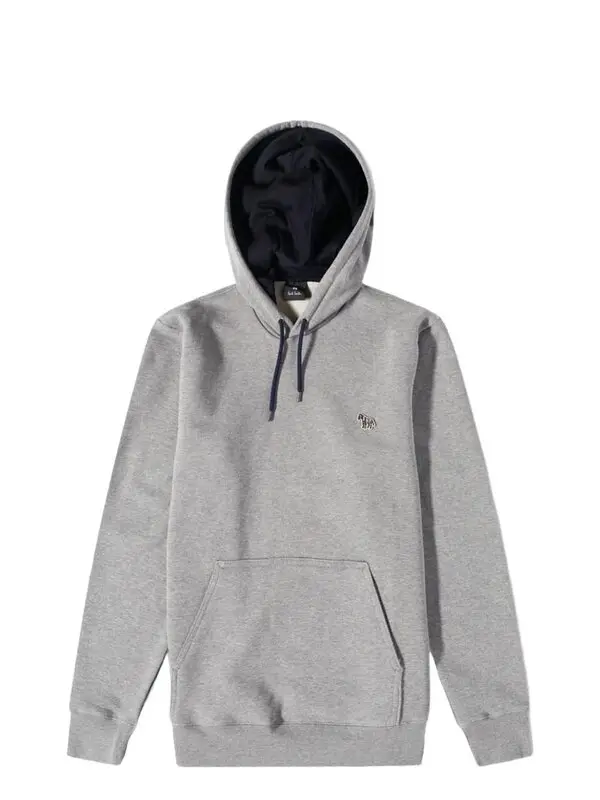 Paul Smith Zebra Patch Drawstring Hoodie - Gray
