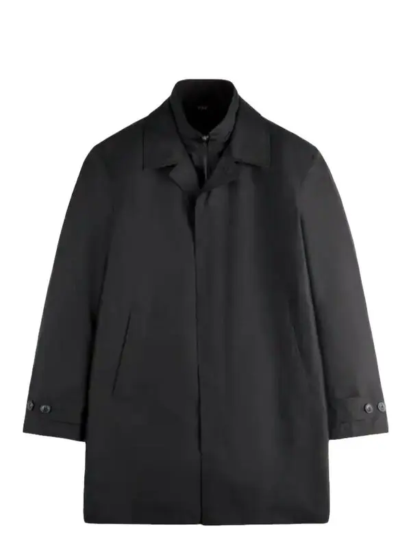 FAY Technical Poplin Raincoat - Black