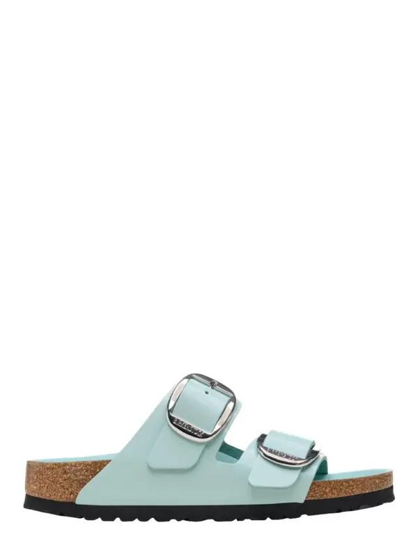 BIRKENSTOCK Arizona Leather Slides With Adjustable Buckles - Blue