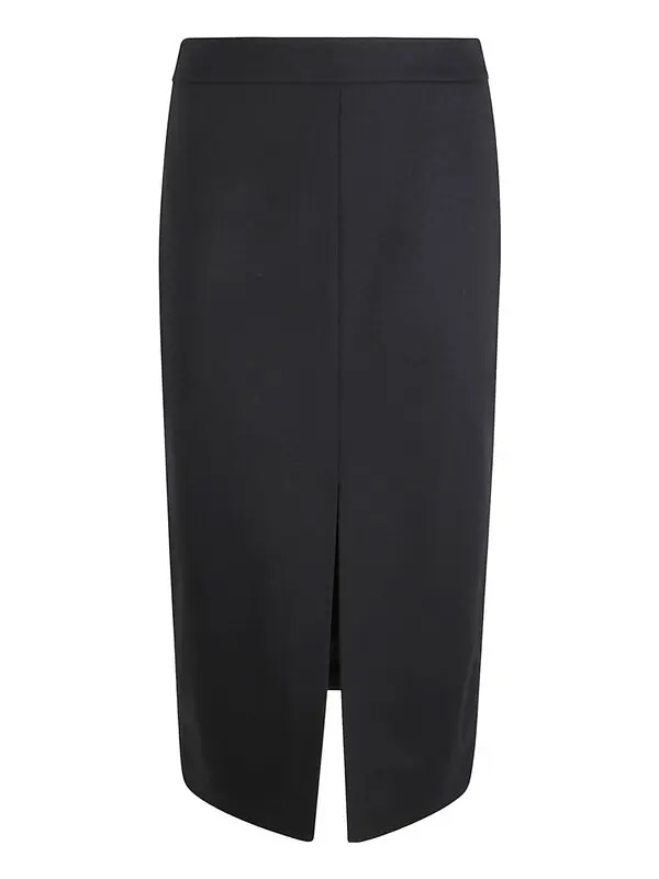 True Royal Slit Midi Skirt - Black