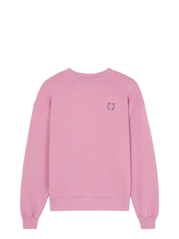 Maison Kitsuné Crewneck Sweatshirt With Fox Head Patch - Pink