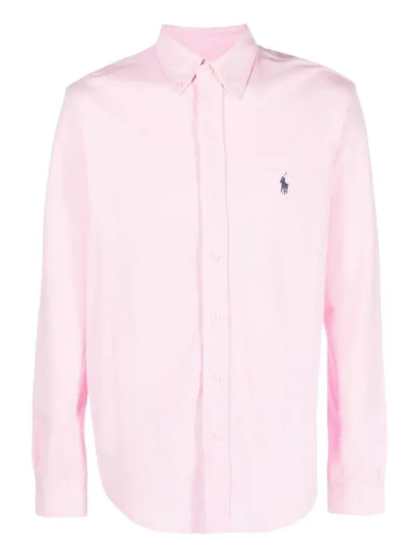 Polo Ralph Lauren Embroidered-logo Long-sleeve Shirt - Pink