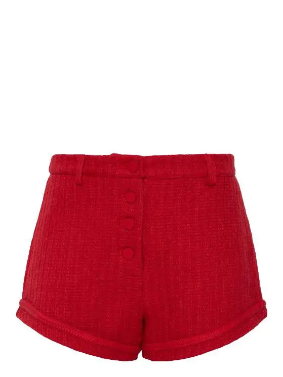 Posse Tailored Button-detail Shorts - Red