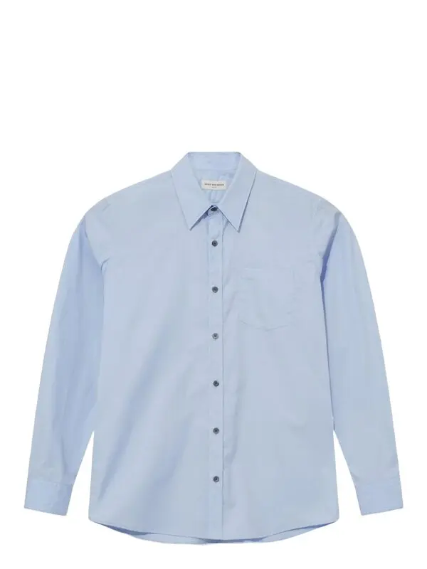 Dries Van Noten Straight-collar Cotton Shirt - No