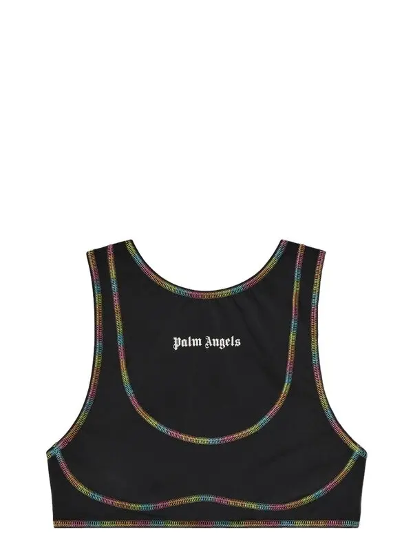 Palm Angels Rainbow Miami Sporty Top - Black