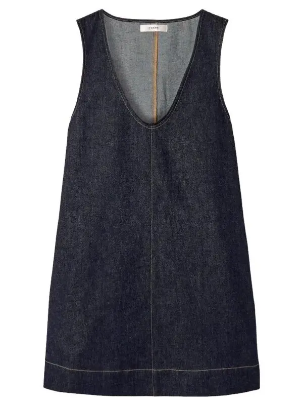 FRAME The Form Denim Mini Dress - Dark Denim