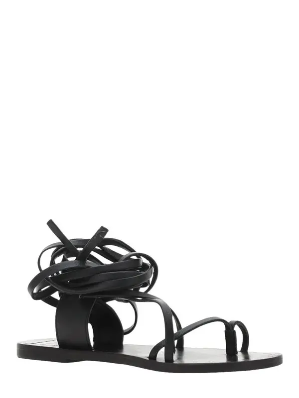 Manebí Open-toe Ankle Strap Flat Sandals - Black