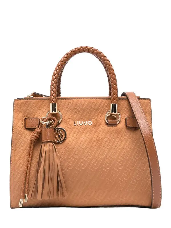 Liu Jo Small Braided-handle Zipped Tote Bag - Brown