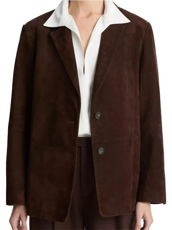 Vince Suede Blazer - Chocolate-colored