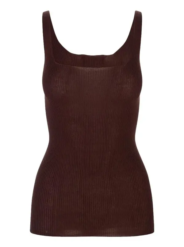 Fabiana Filippi Ribbed Knit Tank Top - Black