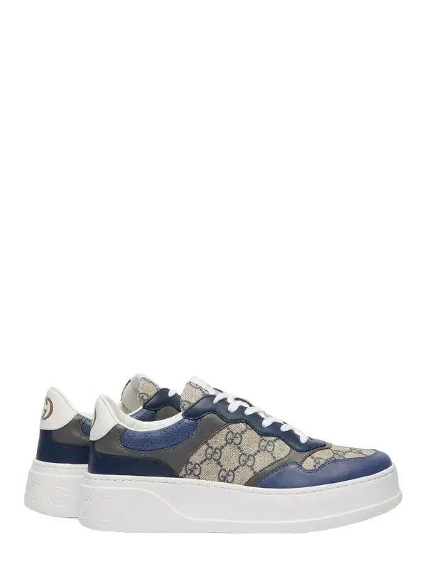 Gucci Gg Supreme Low-top Sneakers - Beige And Blue