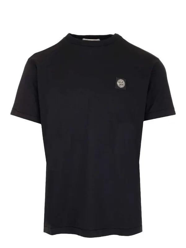 Stone Island Logo Patch Crewneck T-shirt - Black