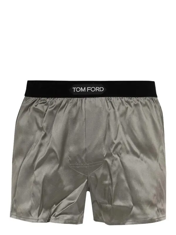 TOM FORD Logo Elasticated Boxer Shorts - Gray