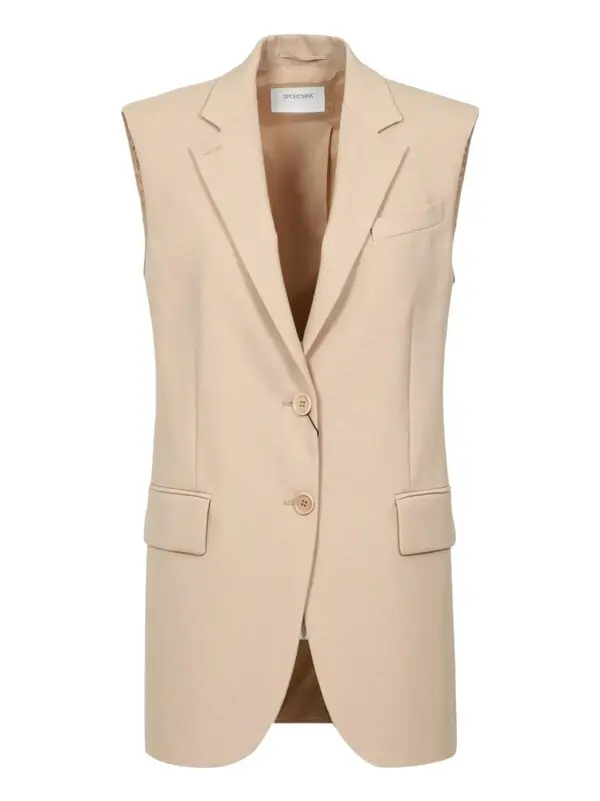 Sportmax Single-breasted Sleeveless Gilet - Nude