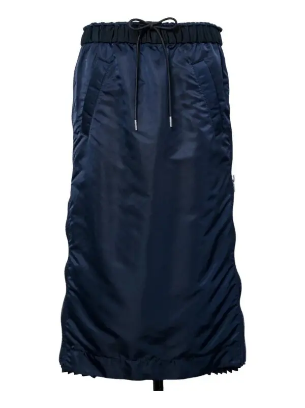 Sacai Pleated Midi Skirt - Navy