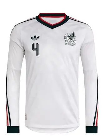 Adidas Mexico 26 Authentic Alvarez Long Sleeve Jersey - White