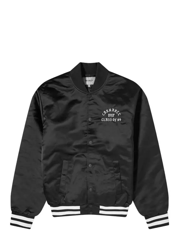 Carhartt Work In Progress Bomber Jacket With Logo Embroidery - Black
