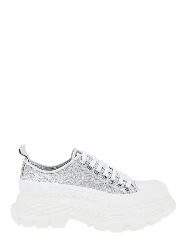 Alexander McQueen Glitter Low Top Sneakers - White