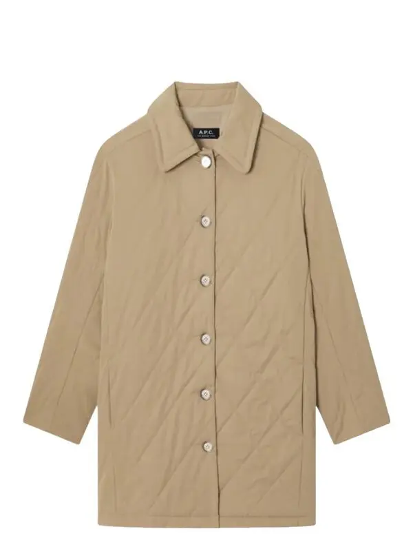 A.p.c. Malia Quilted Coat - Light Brown