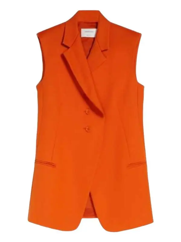 Sportmax Sleeveless Double-breasted Suit Jacket - Orange