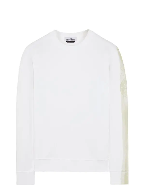 Stone Island Logo Printed Crewneck Sweatshirt - White