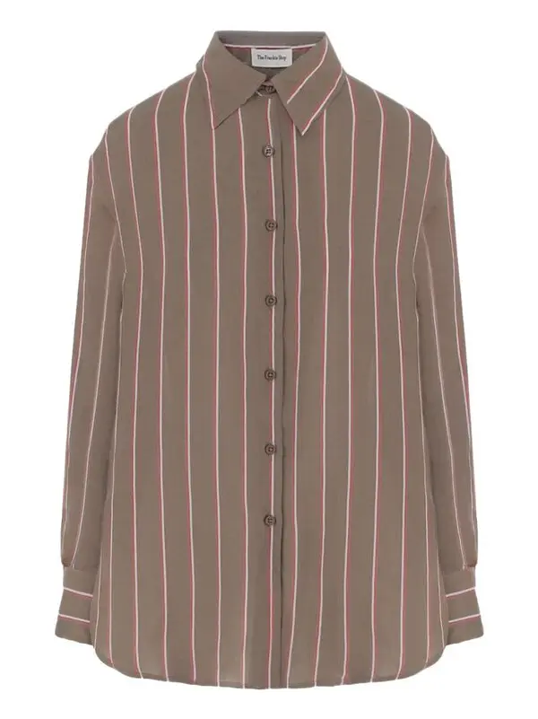 THE FRANKIE SHOP Peri Fluid Shirt - Brown