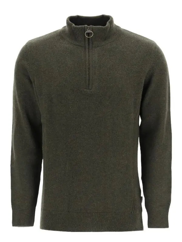 Barbour High-neck Knitted Jumper With Zipper Closure - Green