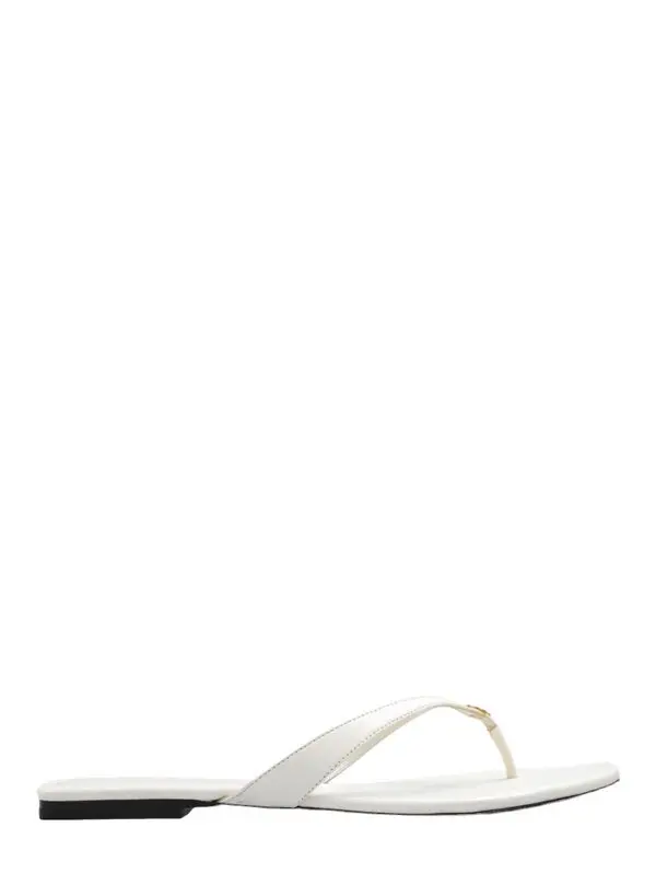 Tory Burch Capri Leather Flip Flops - White