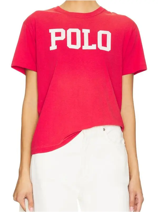 Polo Ralph Lauren Logo Printed Jersey Crewneck T-shirt - Red