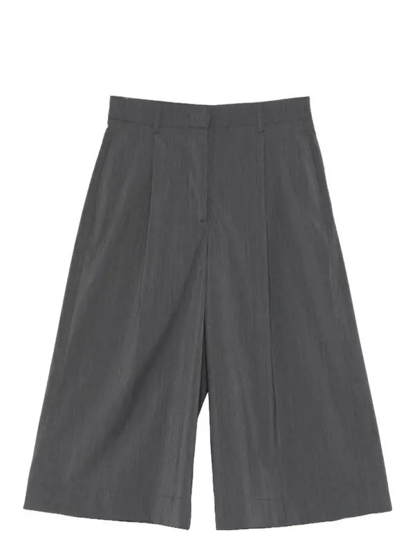 Herno Pleated Wide-leg Shorts - Black