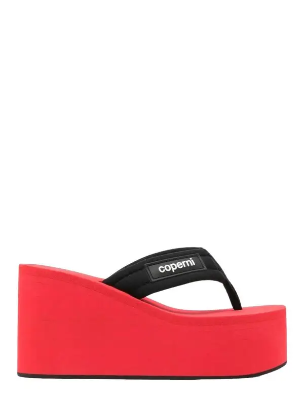 Coperni Wedge Platform Flip Flop Sandals - Red