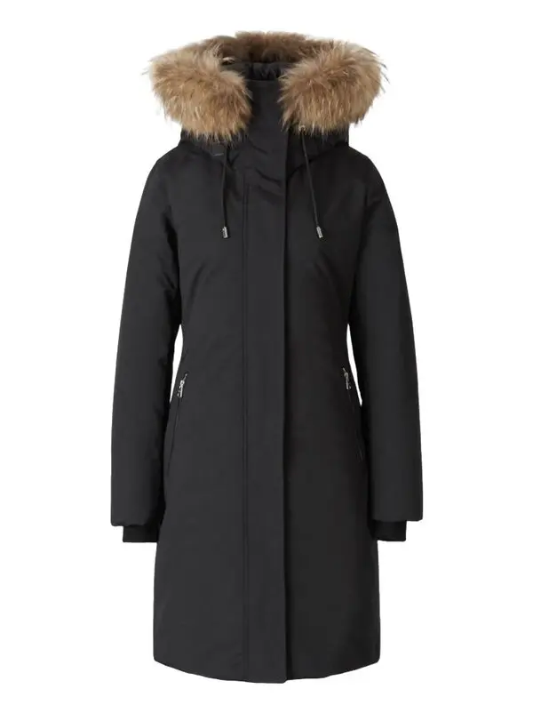 Mackage Two-in-one Fit Down Jacket With Removable Bib And Fur Trim - Black