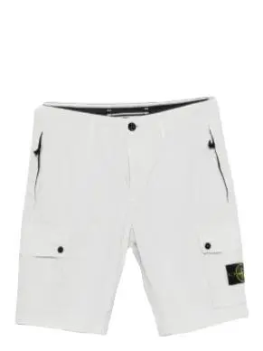 Stone Island Logo Patch Cargo Shorts - Sky Color