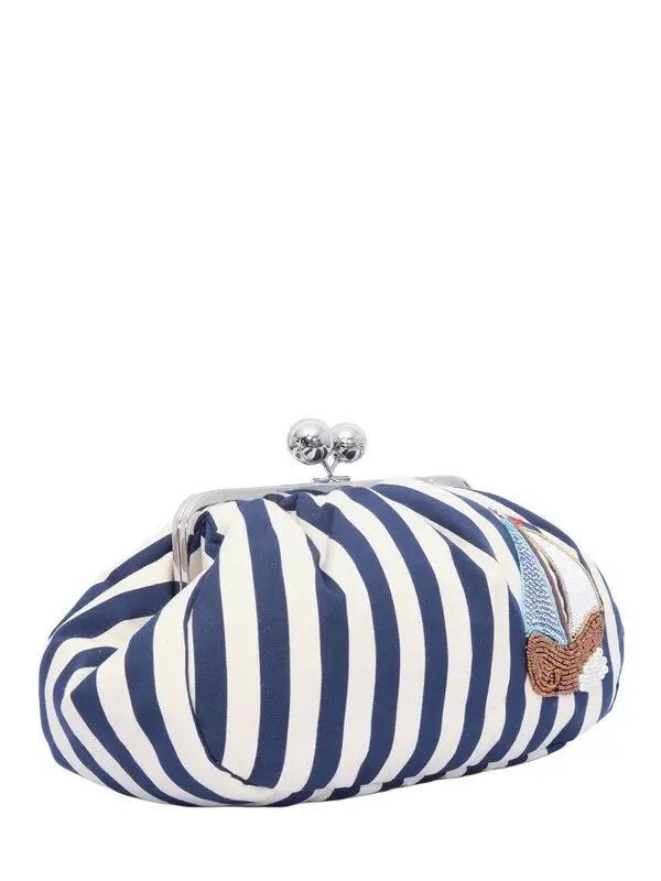 Max Mara Striped Sailboat-embellished Shoulder Bag - White