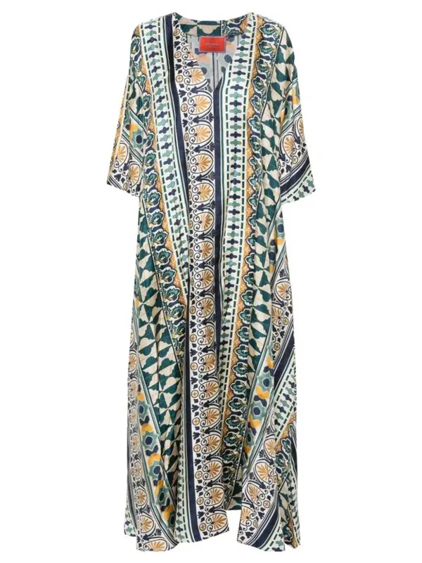La DoubleJ V-neck Printed Maxi Dress - Gray