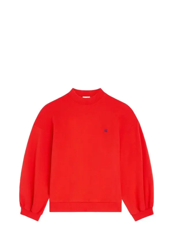 Celine Loose Sweatshirt In Cotton Fleece - Red