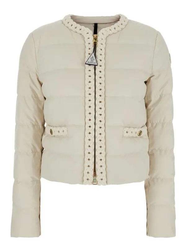 Moncler Braid-trimmed Quilted Jacket - Nude