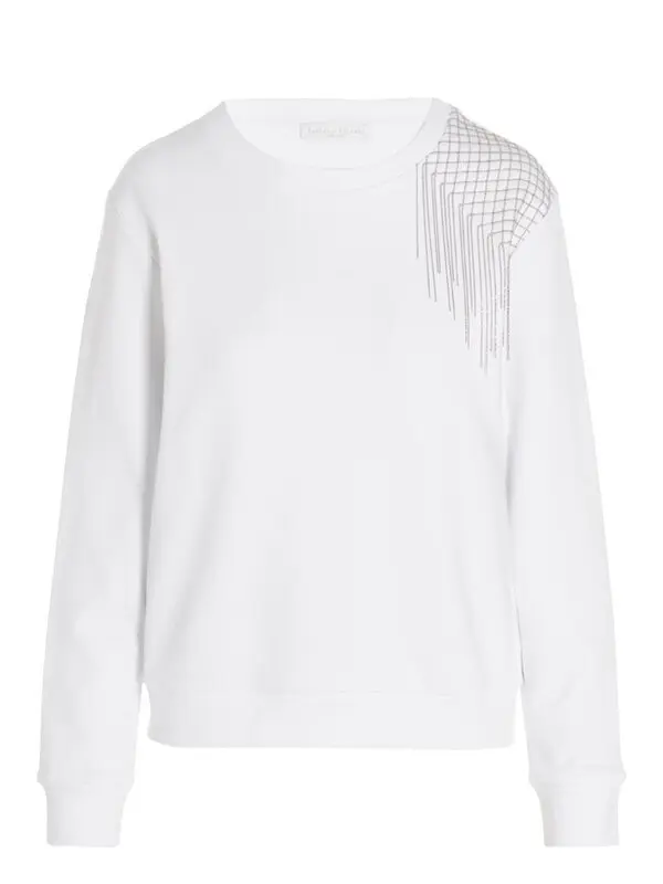 Fabiana Filippi Embellished Crew Neck Sweater - White