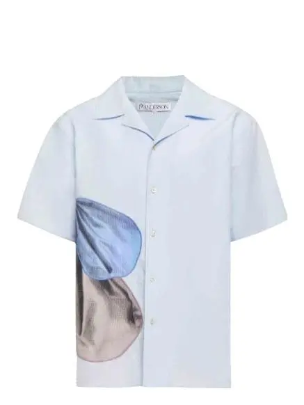 J.W.ANDERSON Jw Anderson Balloon Embroidered Short Sleeved Shirt - Light Blue