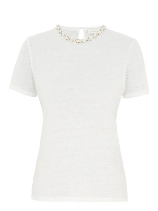 Zimmermann Embellished Crewneck T-shirt - Ivory
