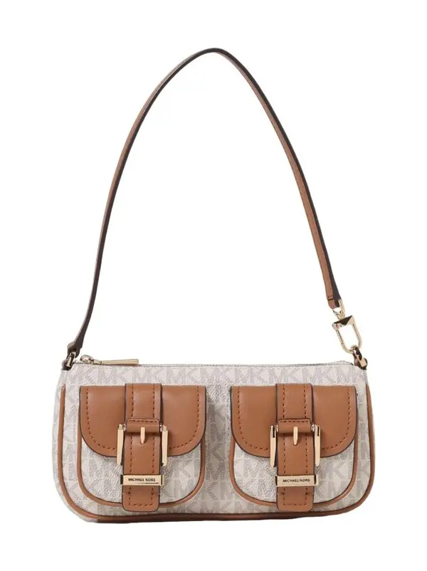 Michael Kors Zoe Signature Logo Pochette Bag - Brown