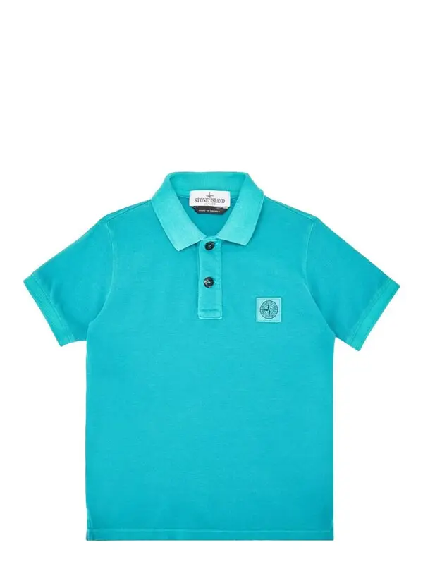 Stone Island Compass Appliqué Cotton Polo Shirt - Emerald
