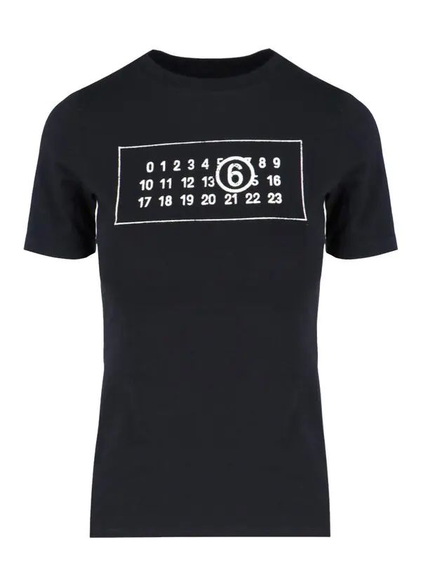MAISON MARGIELA Logo Print Crewneck T-shirt - Black